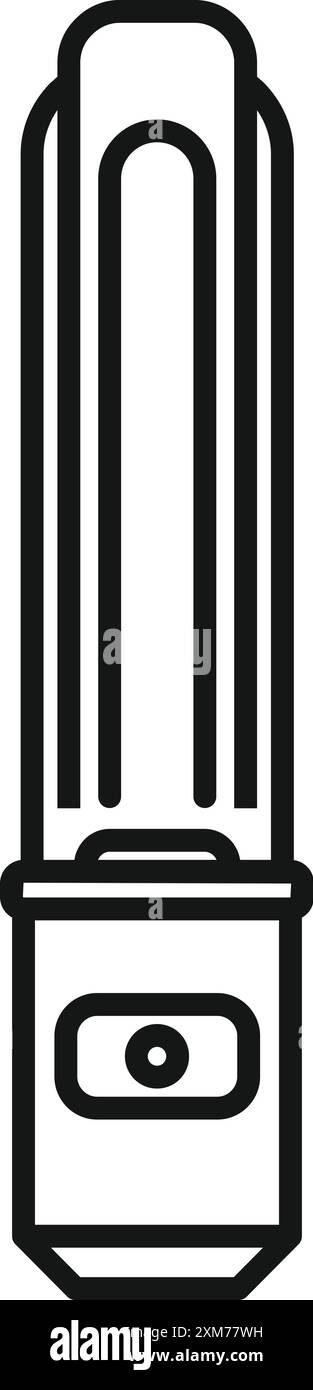Simple line icon of a uv disinfection lamp, emitting ultraviolet germicidal irradiation to ...