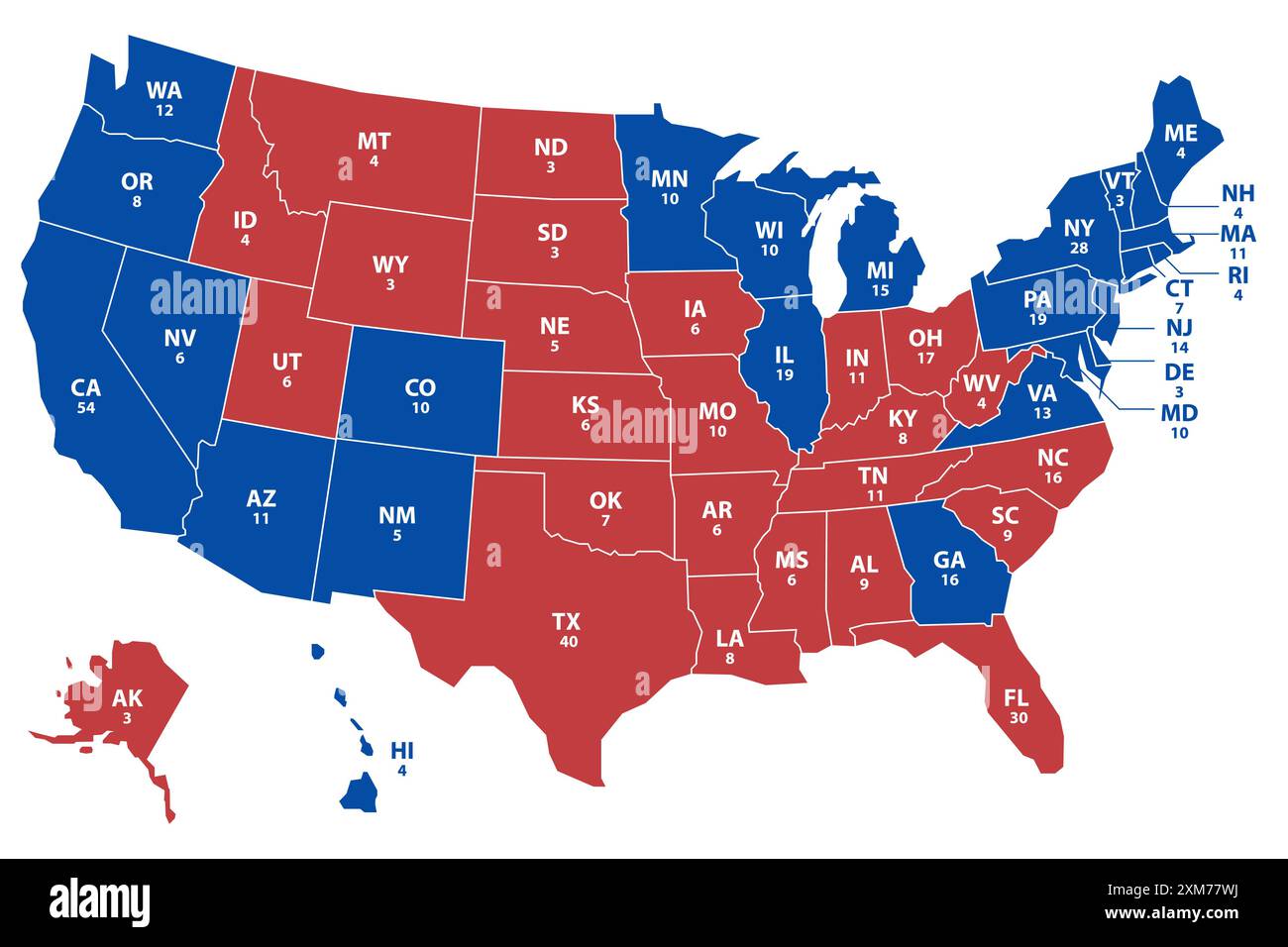 United States of America USA 2024 Presidential Election Results Map in ...