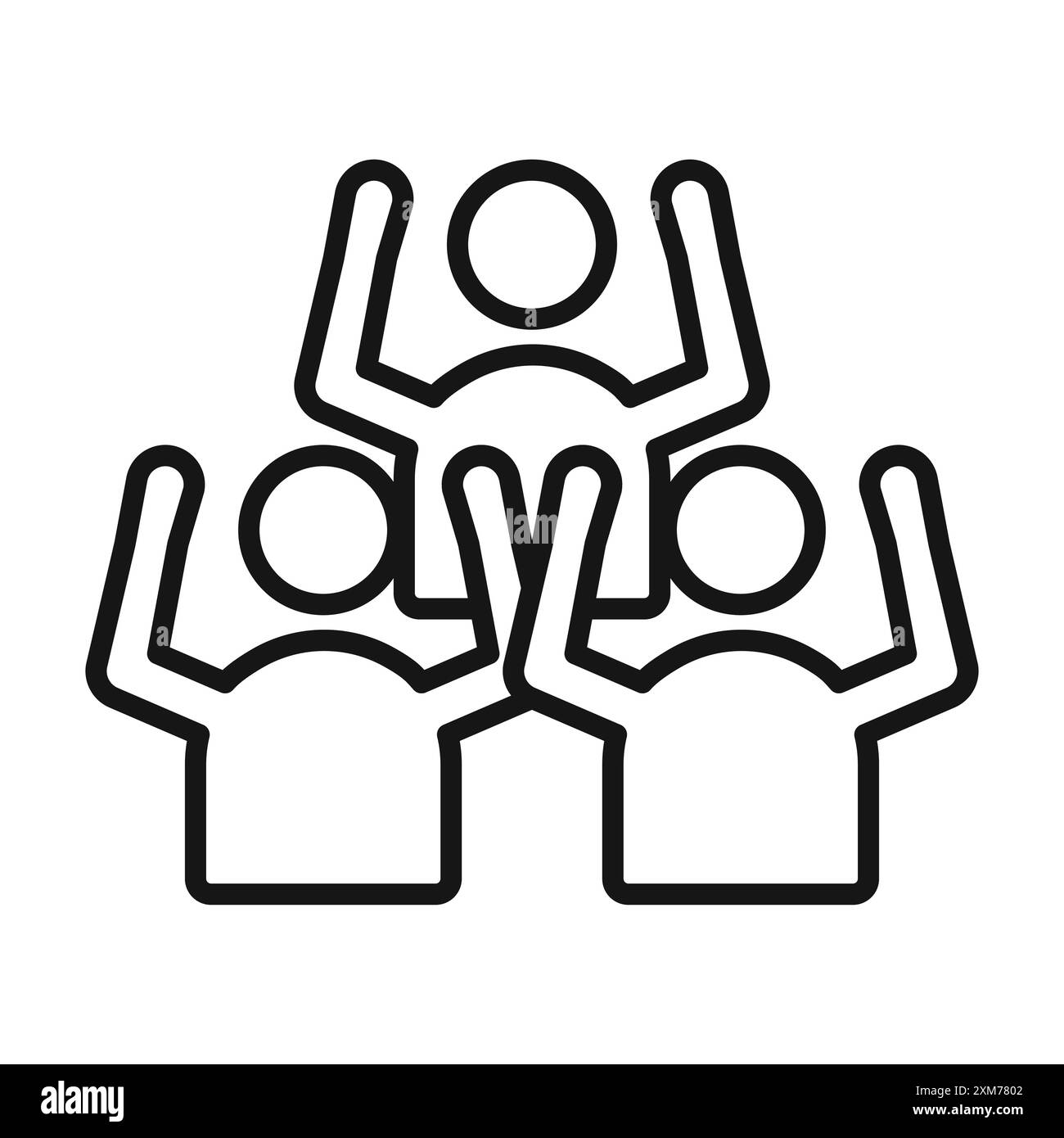 happy people icon Black line art vector in black and white outline set ...