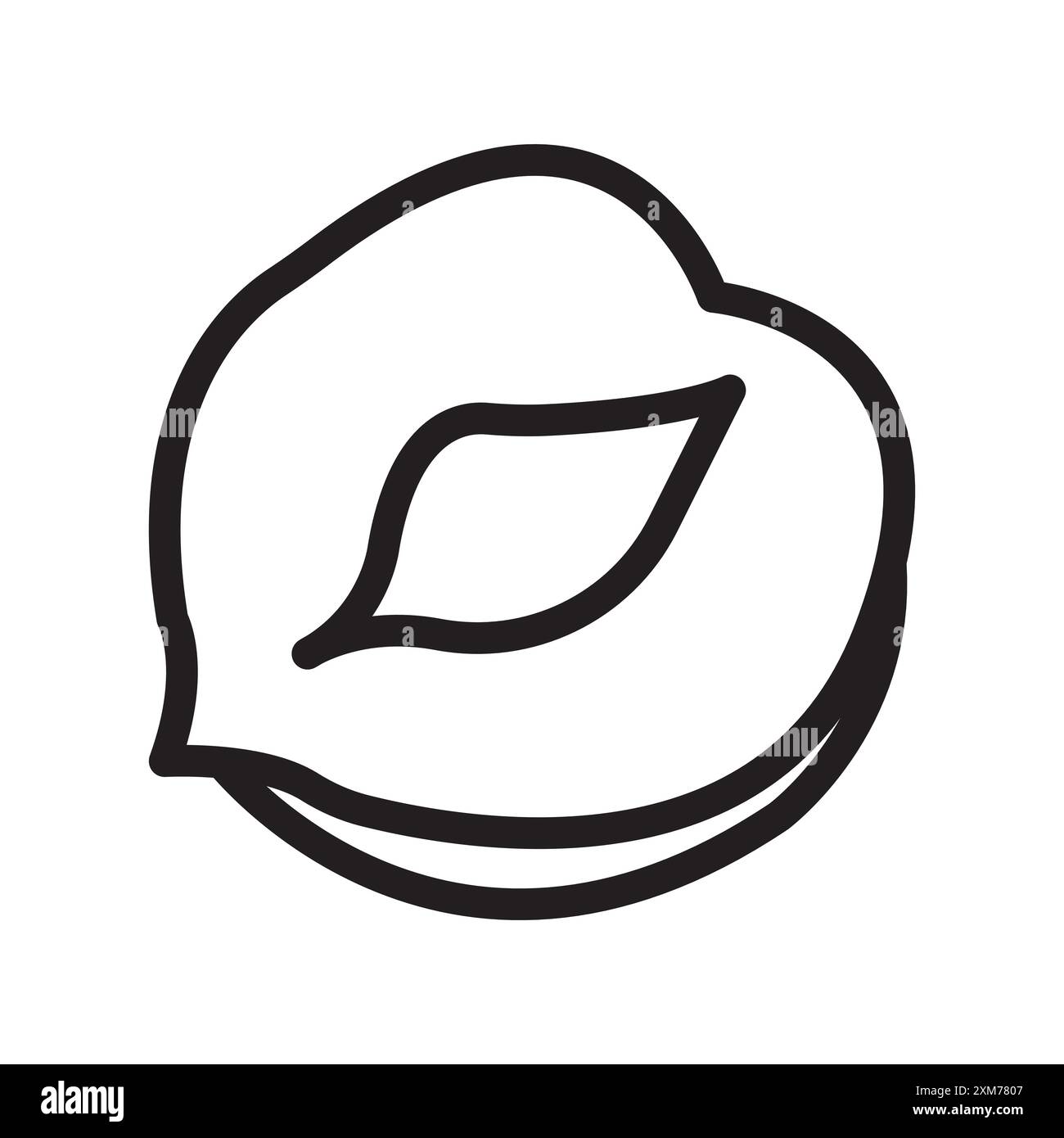 Hazelnut icon Black line art vector in black and white outline set ...