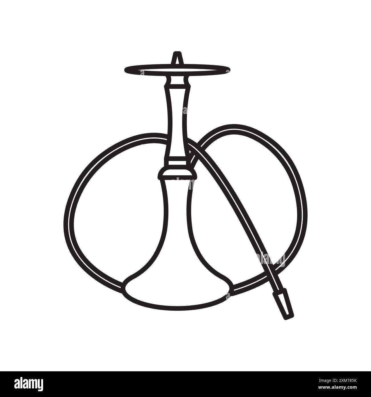 Hookah icon Black line art vector in black and white outline set collection sign Stock Vector ...