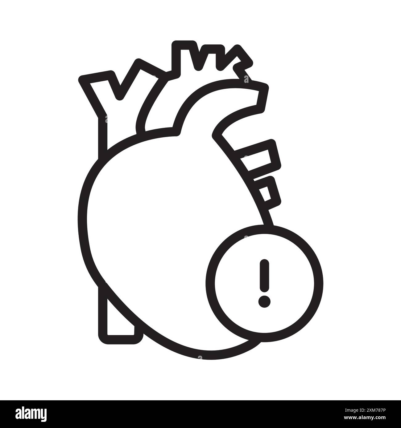 Heart attack icon Black line art vector in black and white outline set ...
