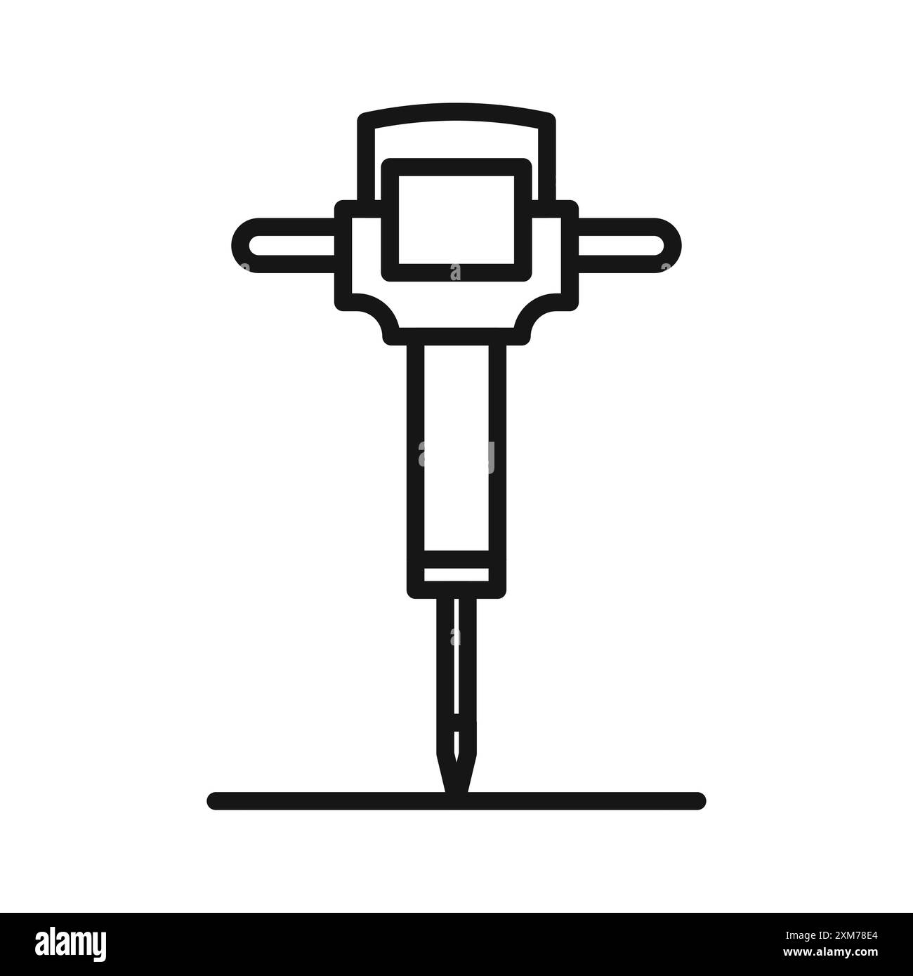 jack hammer icon Black line art vector in black and white outline set collection sign Stock ...