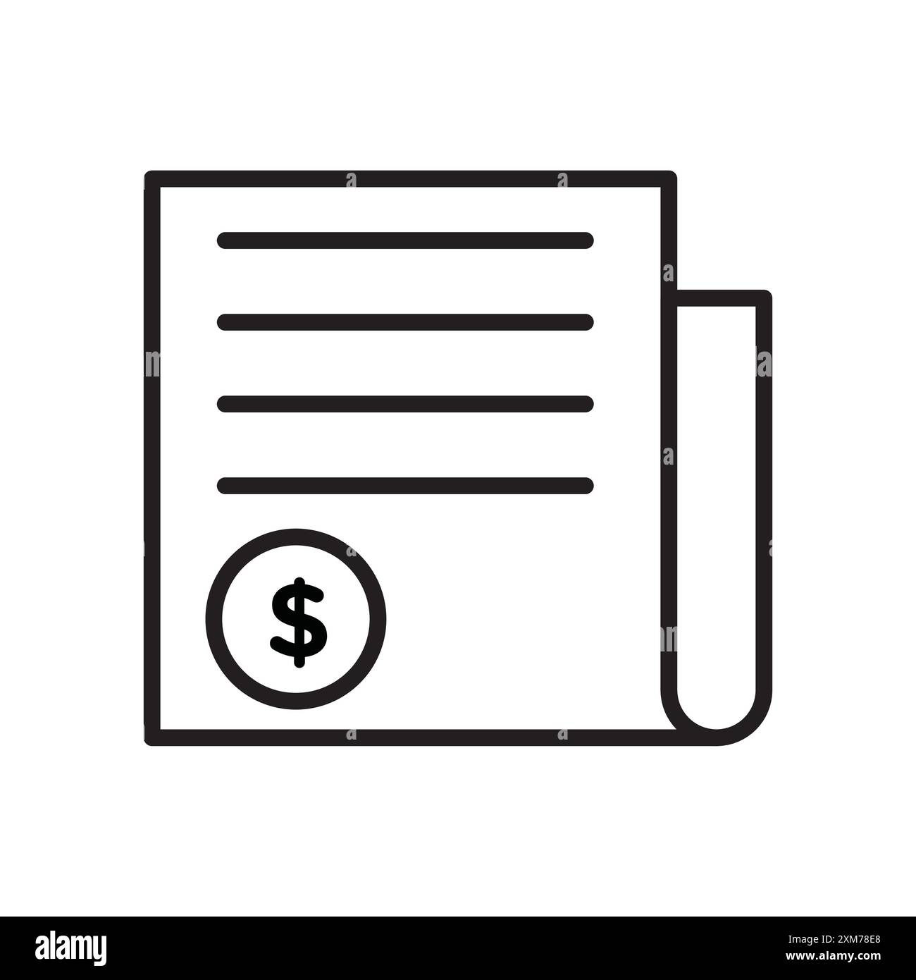 Invoice icon Black line art vector in black and white outline set collection sign Stock Vector ...