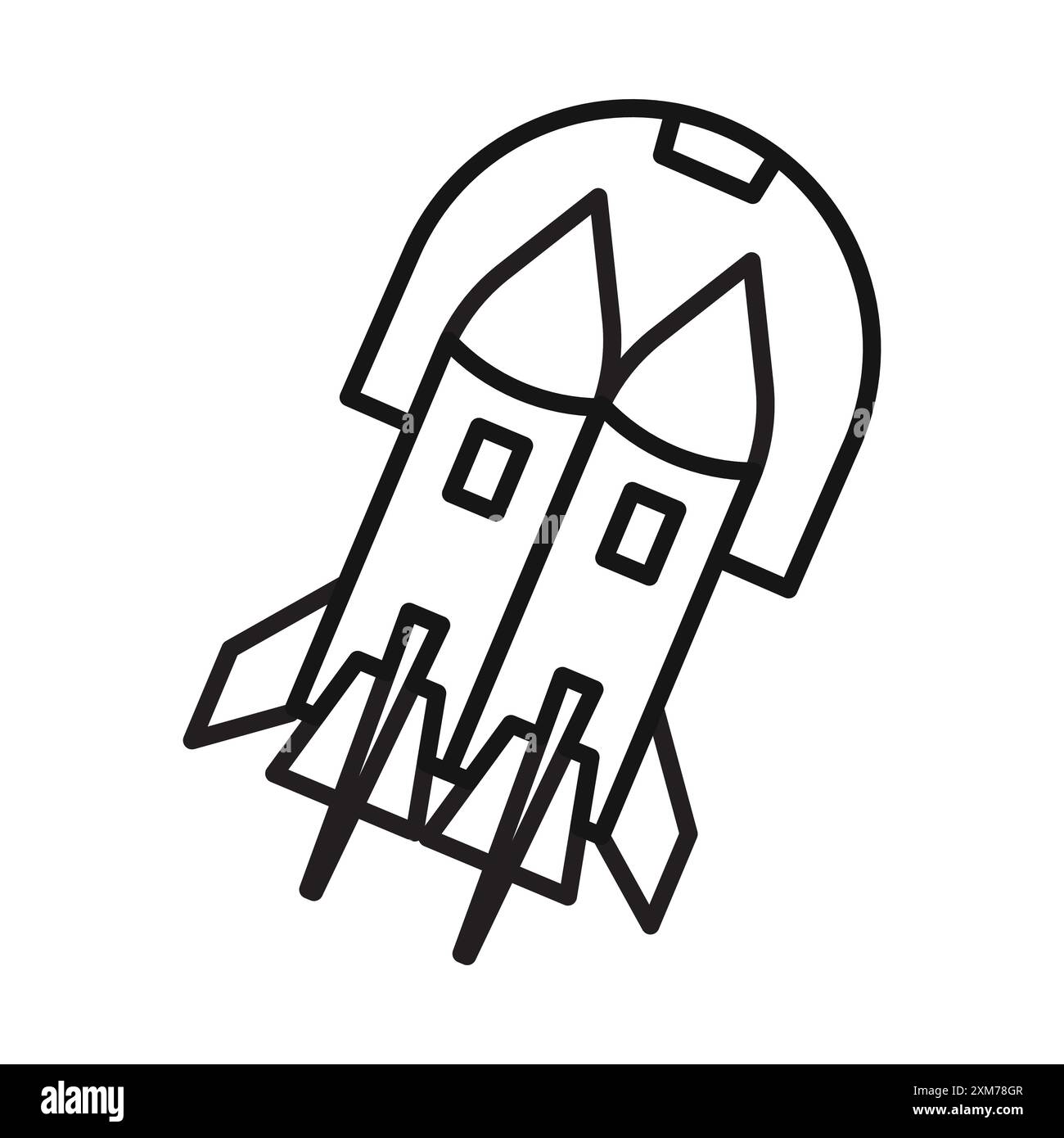 Jet pack icon Black line art vector in black and white outline set ...