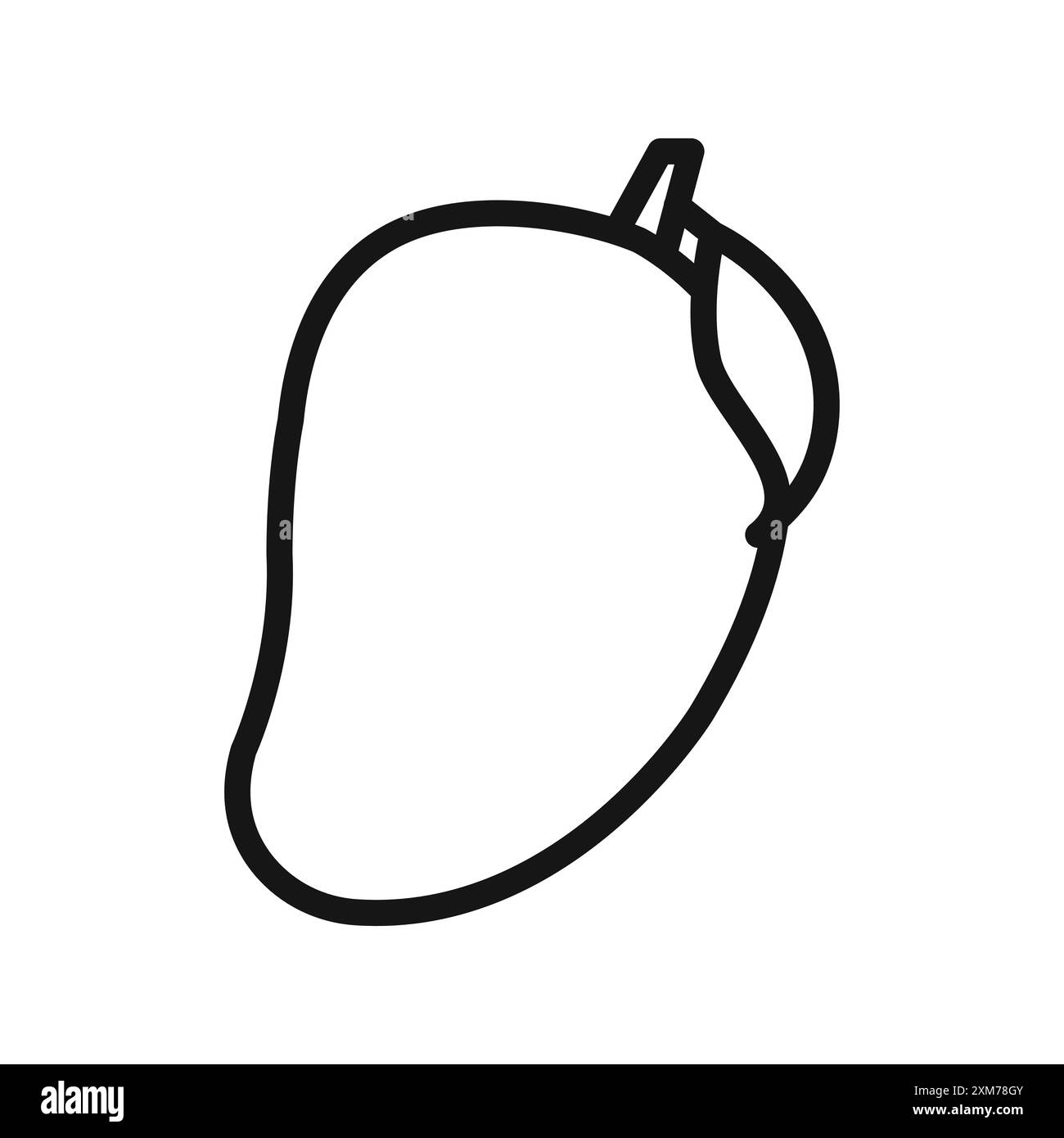 Mango icon Black line art vector in black and white outline set ...