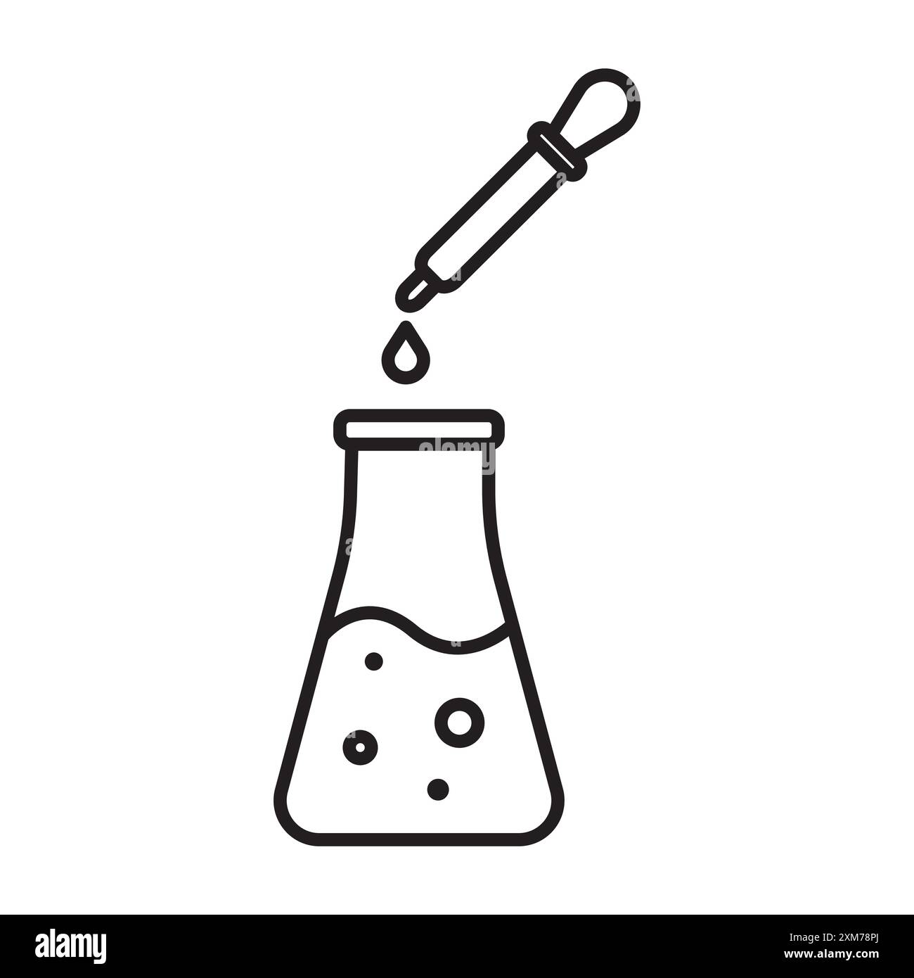 Laboratory test icon Black line art vector in black and white outline ...