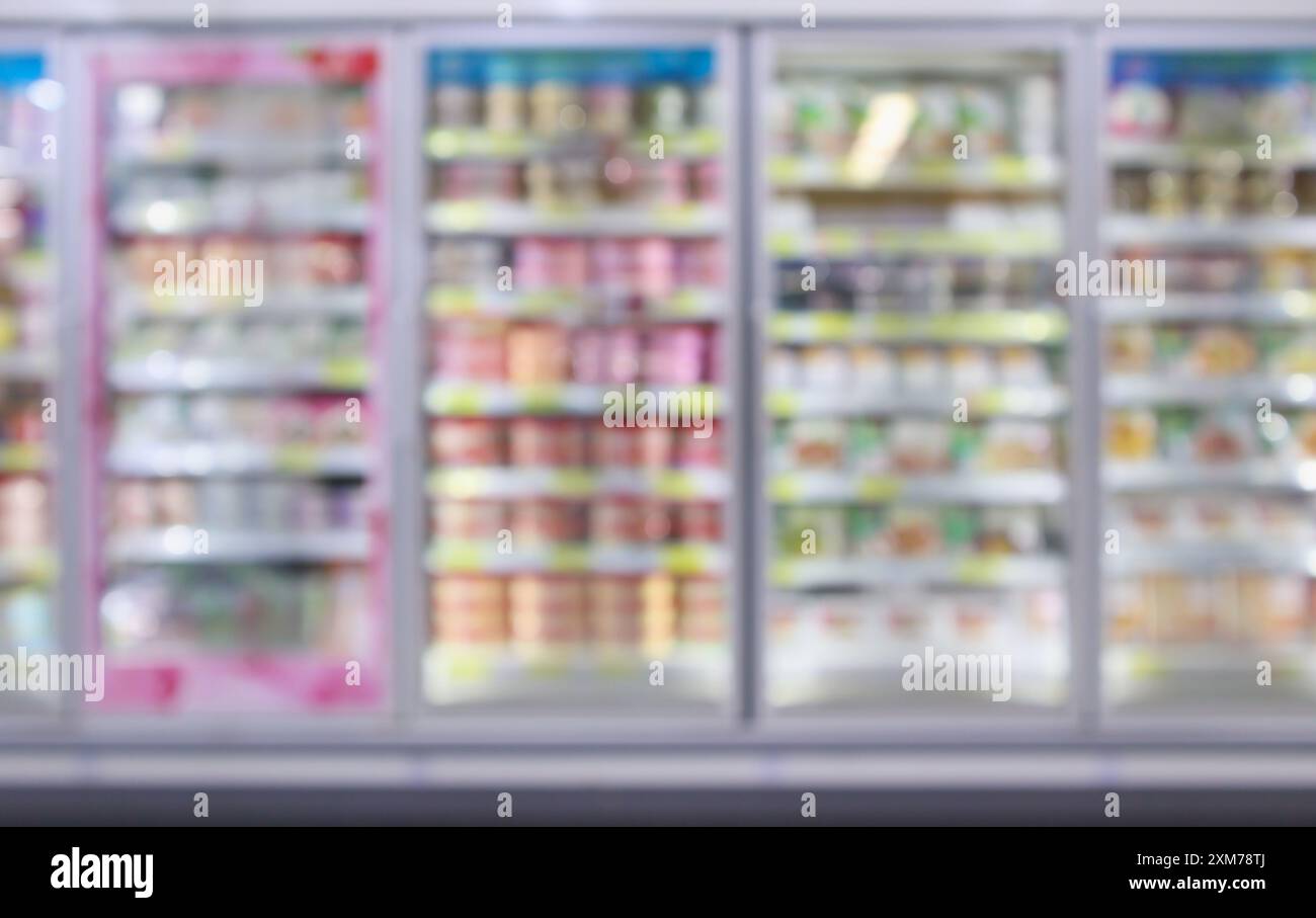 supermarket commercial refrigerators freezer showing frozen foods ...