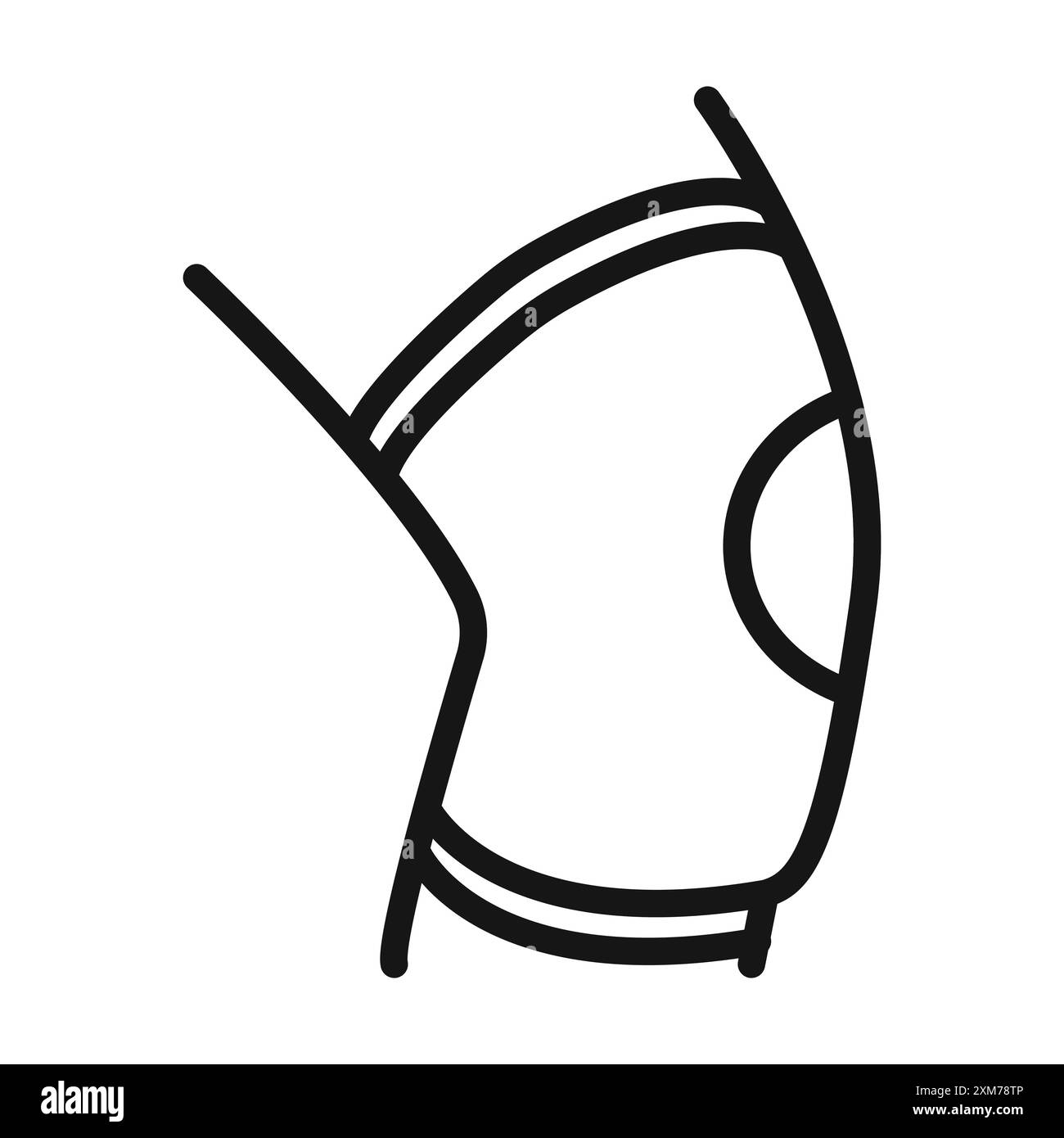 Knee Orthopedic Brace icon Black line art vector in black and white outline set collection sign ...