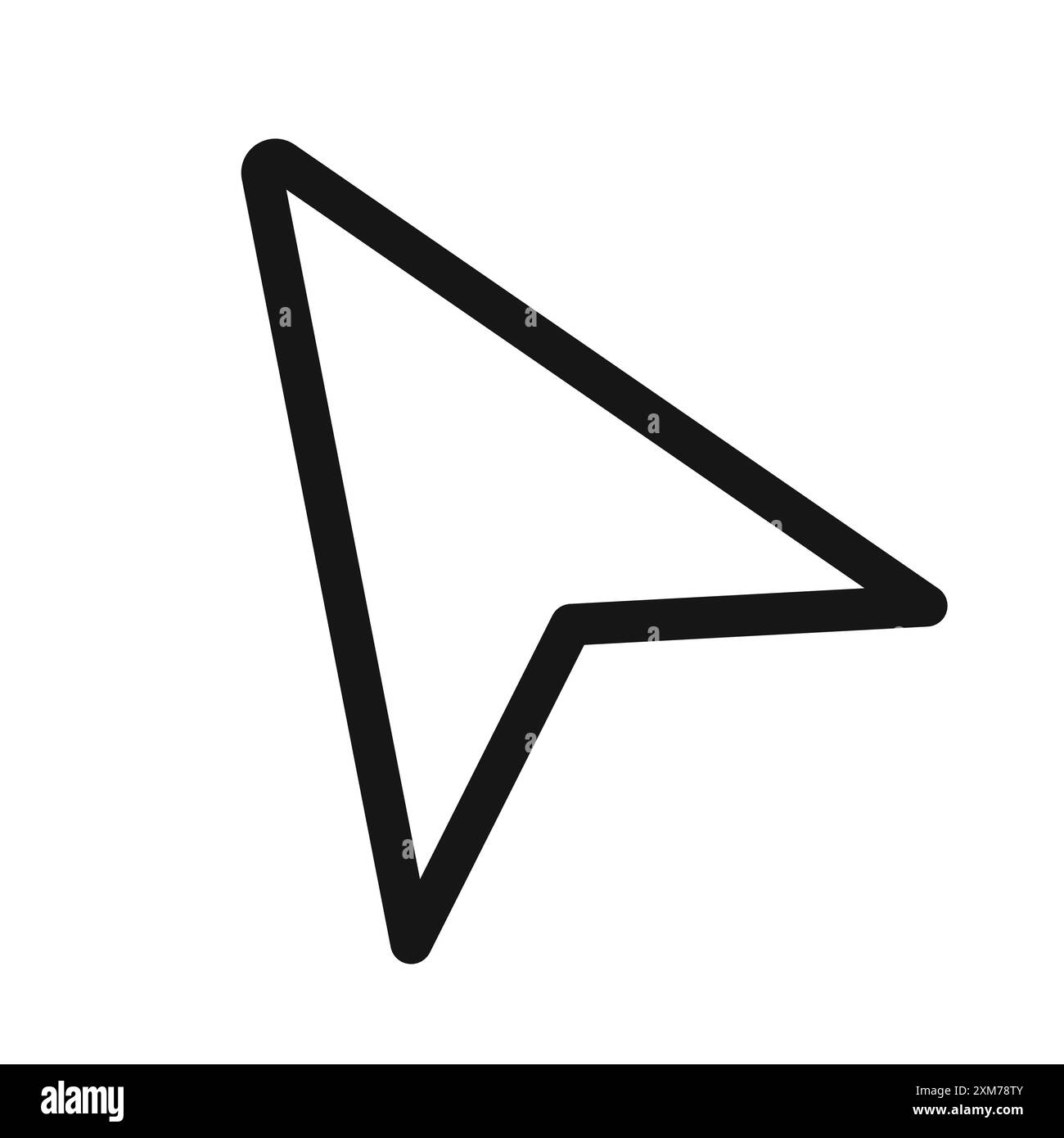 Navigator arrow icon Black line art vector in black and white outline ...