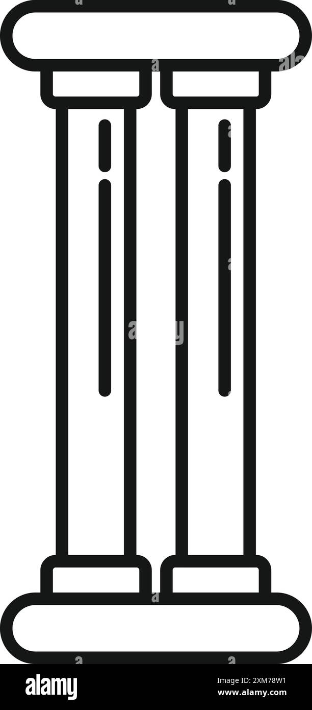 Simple line icon representing a greek column, evoking classical ...