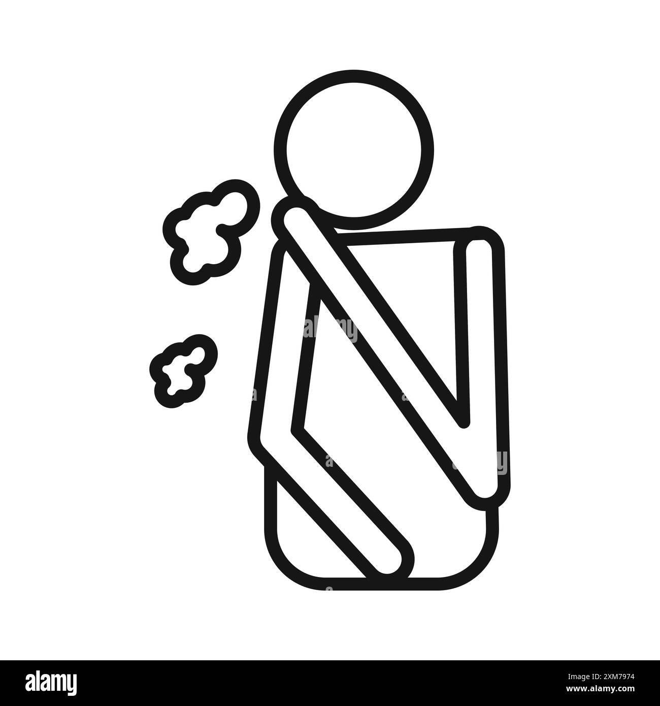 Nausea icon Black line art vector in black and white outline set ...