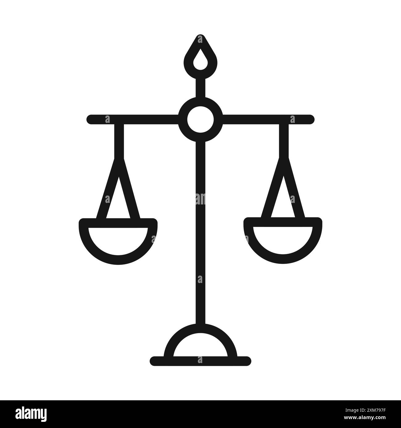 Law scale icon Black line art vector in black and white outline set ...