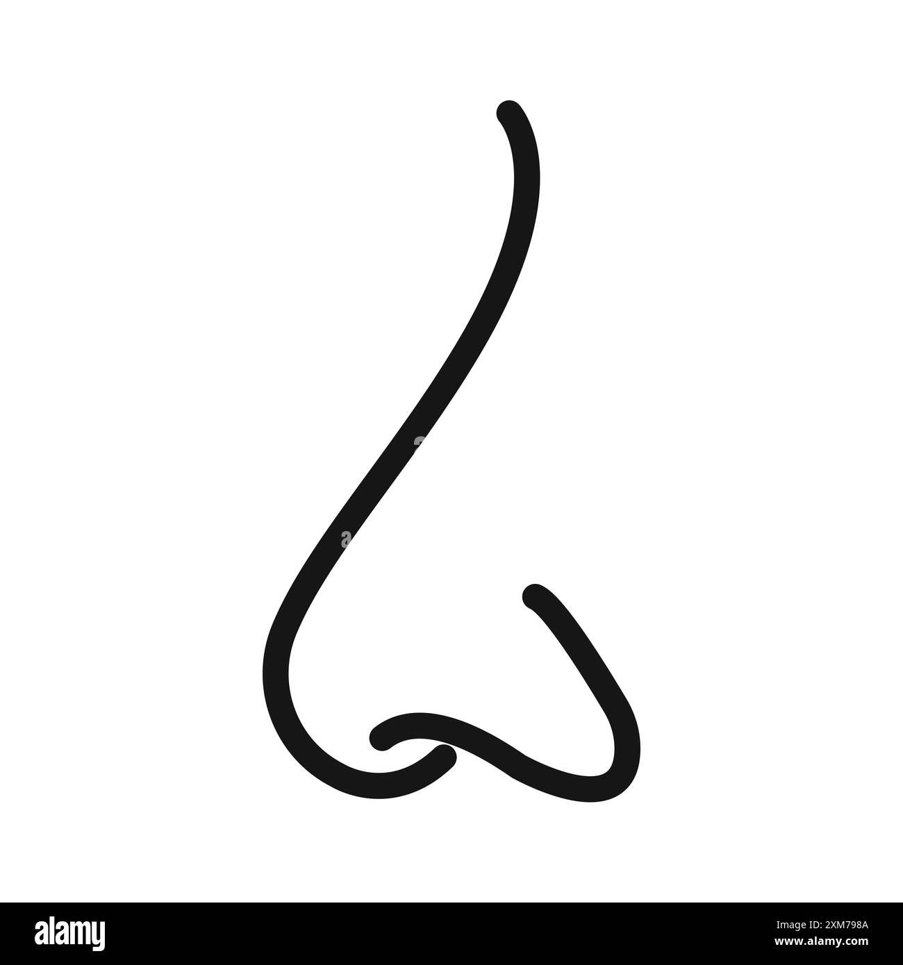 Human nose icon Black line art vector in black and white outline set ...