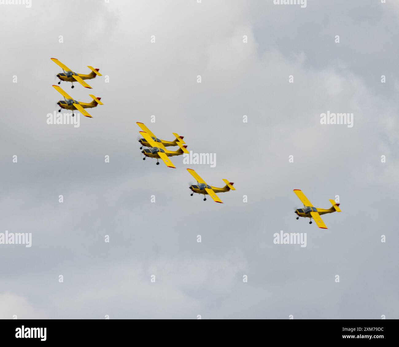 Royal Norwegian Air Force display team, the Yellow Sparrows flying at ...
