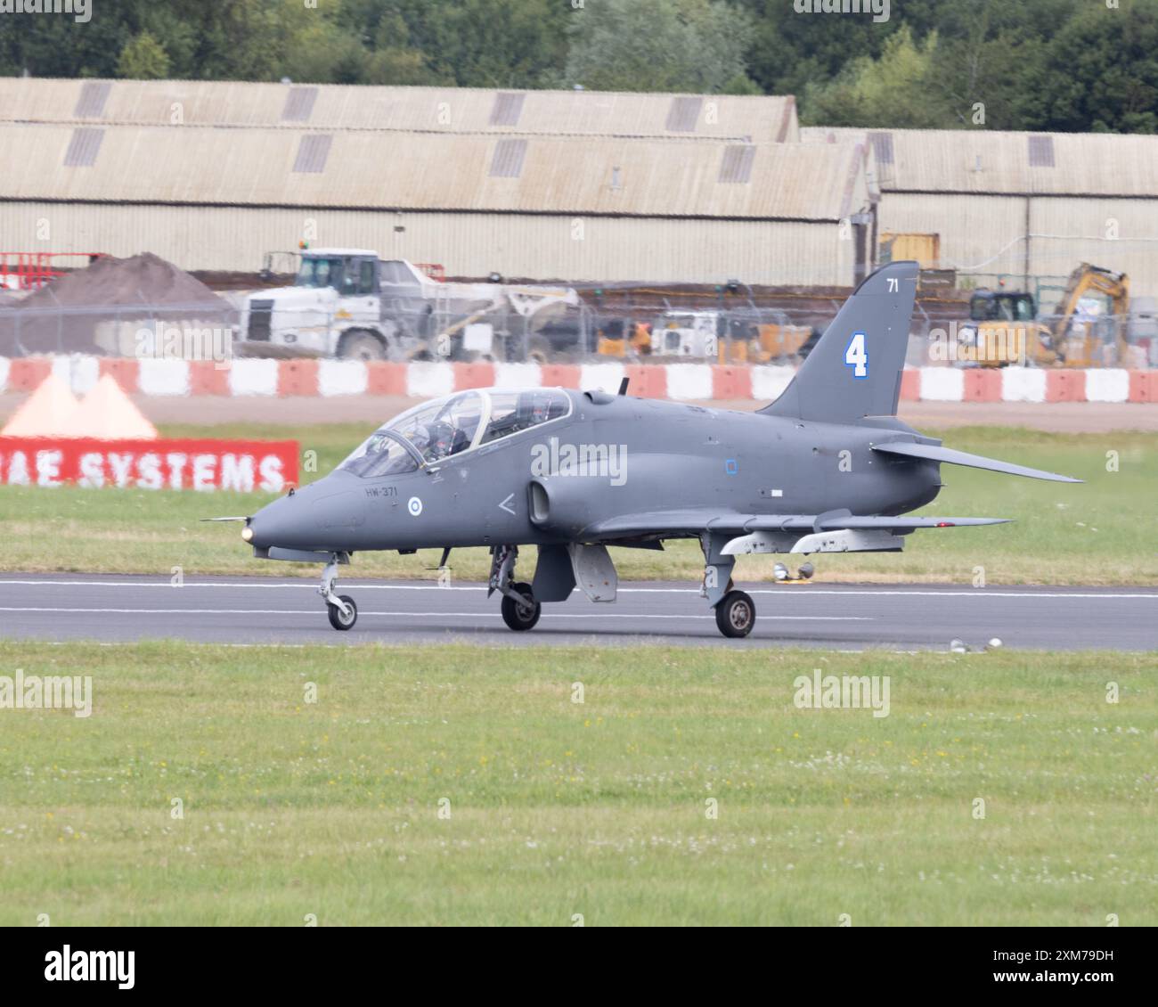 A Finnish Air Force Bae Hawk jet trainer landing at the 2024 Royal ...