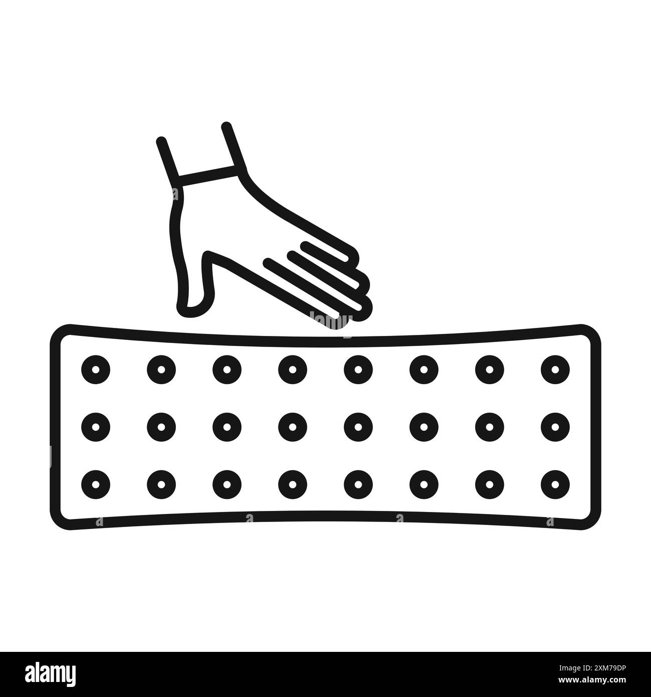 Latex mattress material icon Black line art vector in black and white ...