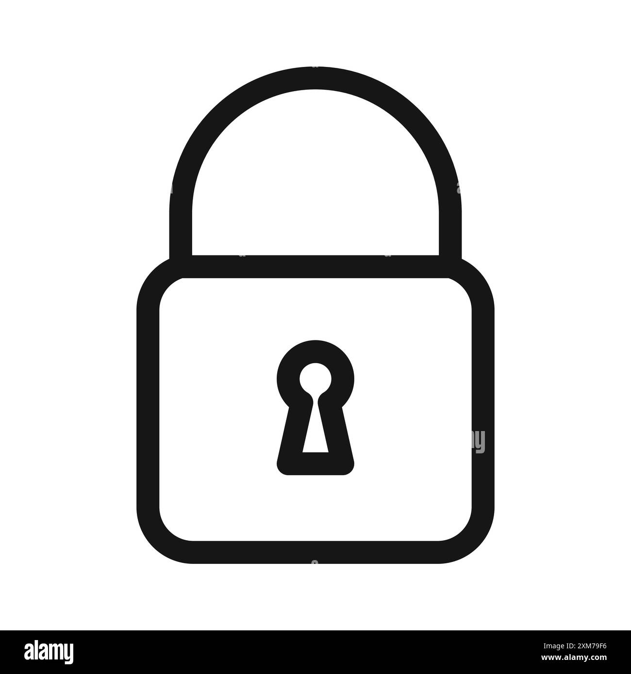 Lock icon Black line art vector in black and white outline set ...