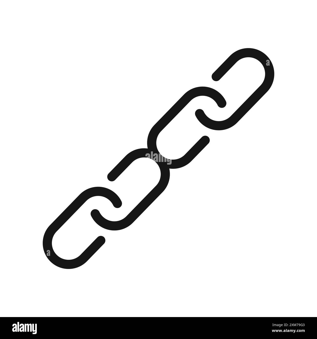 Link chain icon Black line art vector in black and white outline set ...