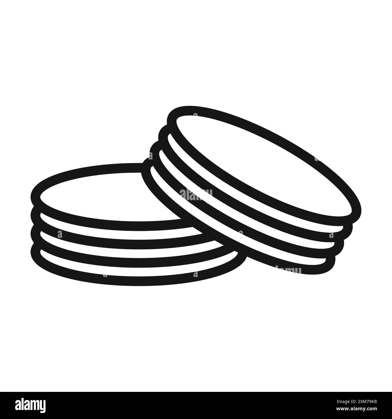 macarons icon Black line art vector in black and white outline set collection sign Stock Vector ...