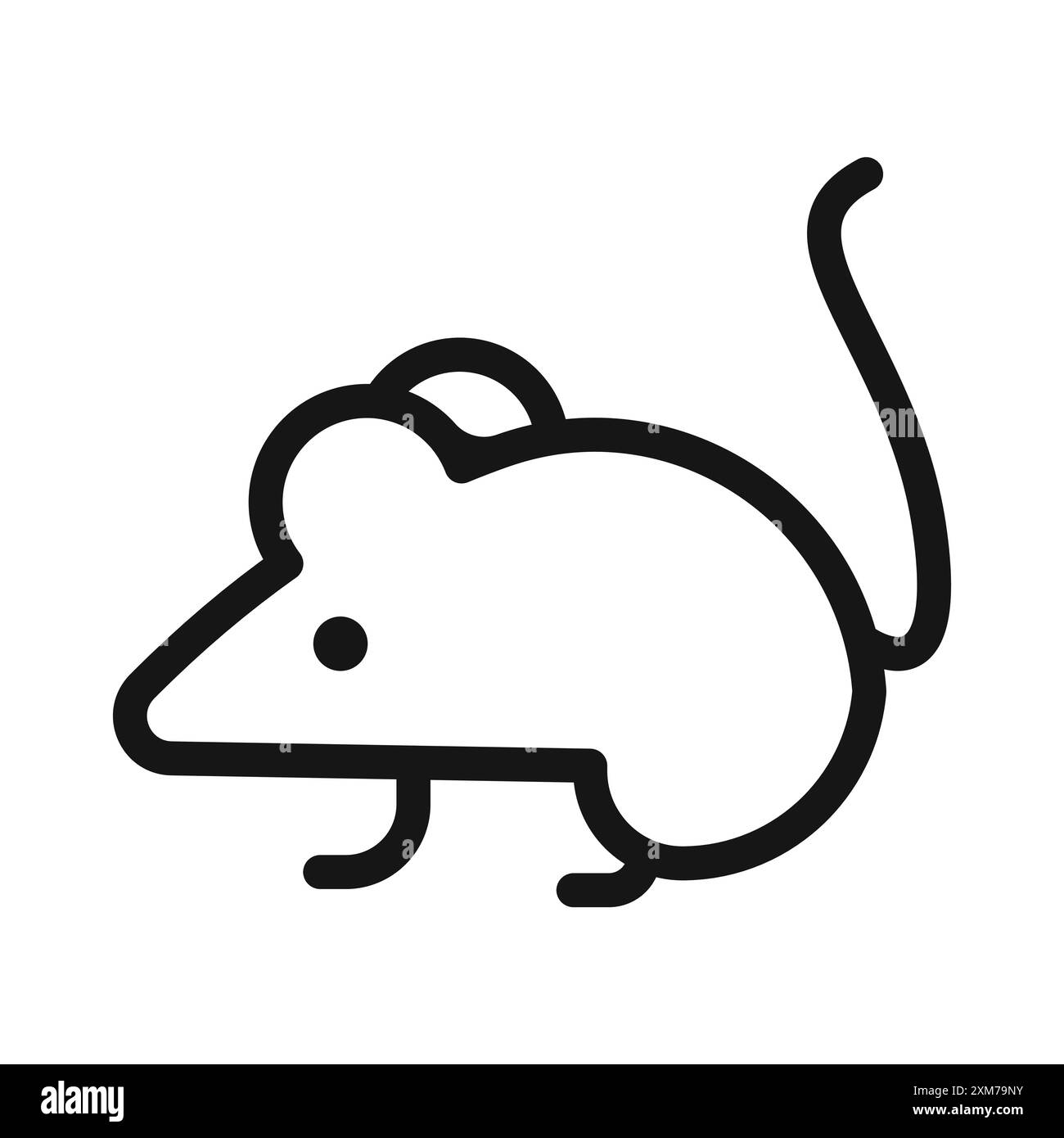 mouse animal icon (2) Black line art vector in black and white outline ...