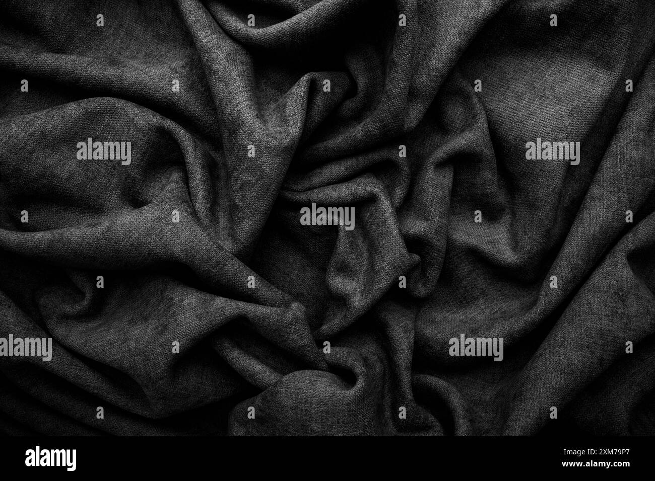 : black insulating curtain, heavy textile, crumpled texture for house ...