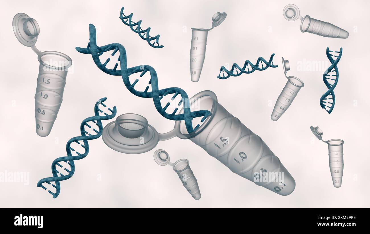 3d rendering of Eppendorf tubes are often used in research to store and ...