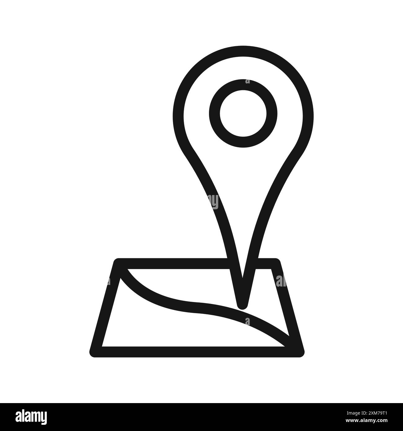Pin on a map icon Black line art vector in black and white outline set ...