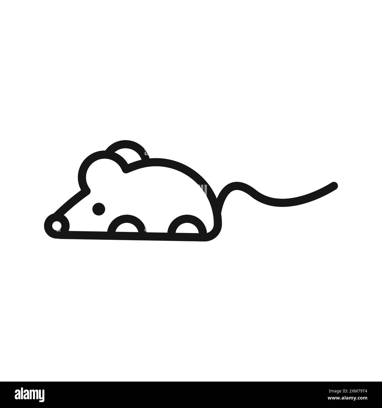 Mouse animal icon Black line art vector in black and white outline set collection sign Stock ...
