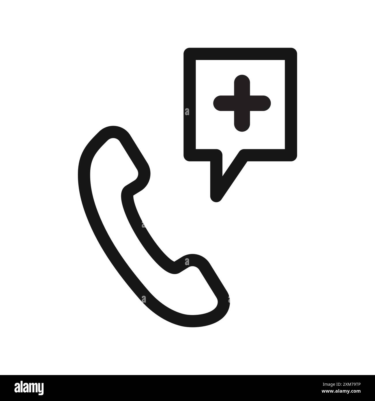 Medical help icon Black line art vector in black and white outline set ...