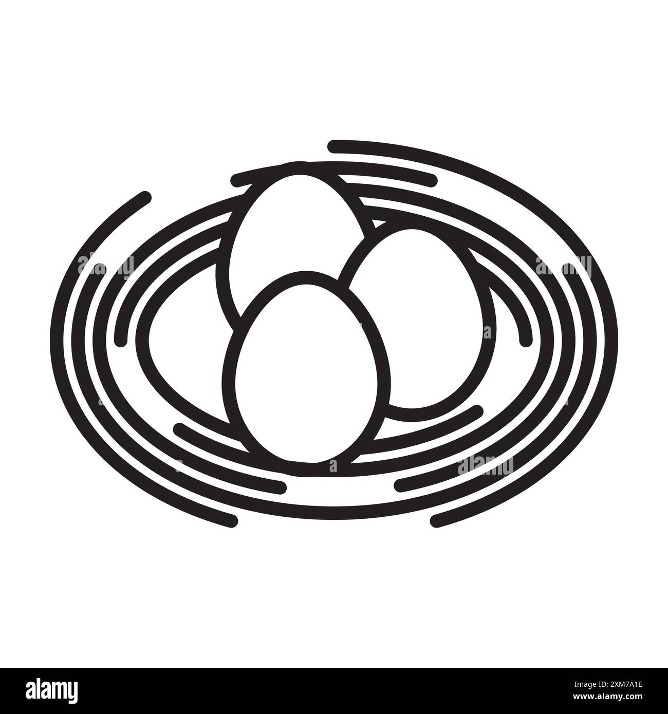 Nest icon Black line art vector in black and white outline set ...
