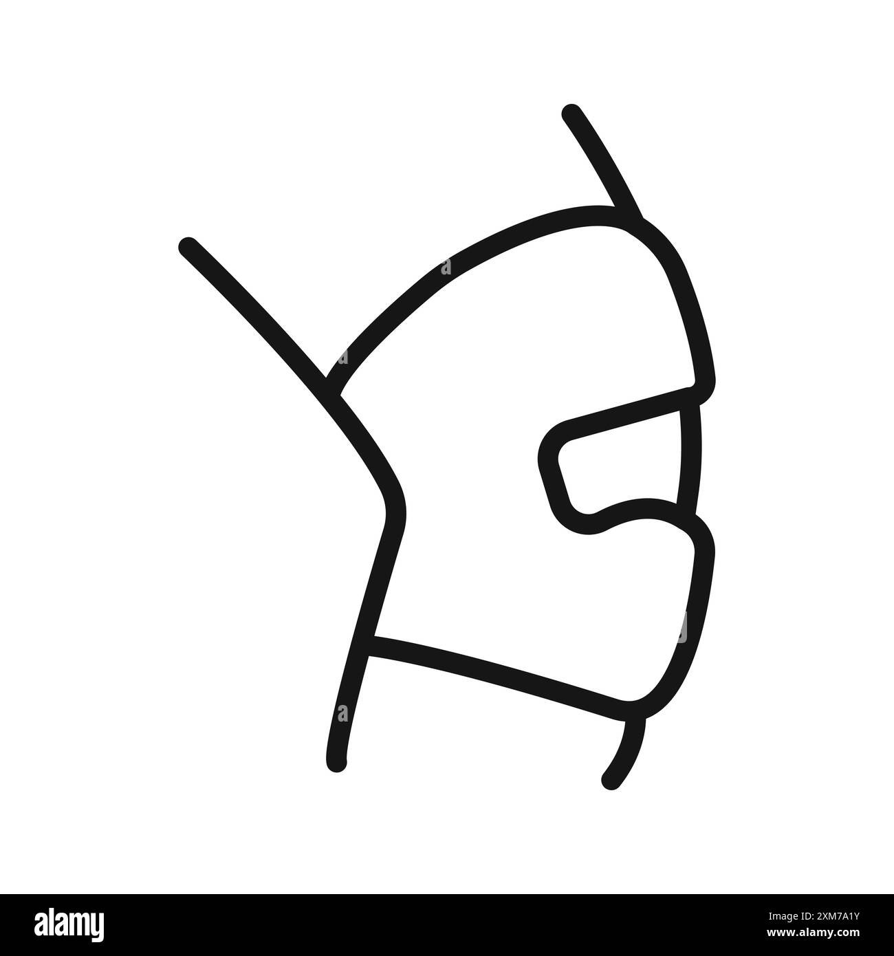 Knee Orthopedic Brace icon (2) Black line art vector in black and white ...