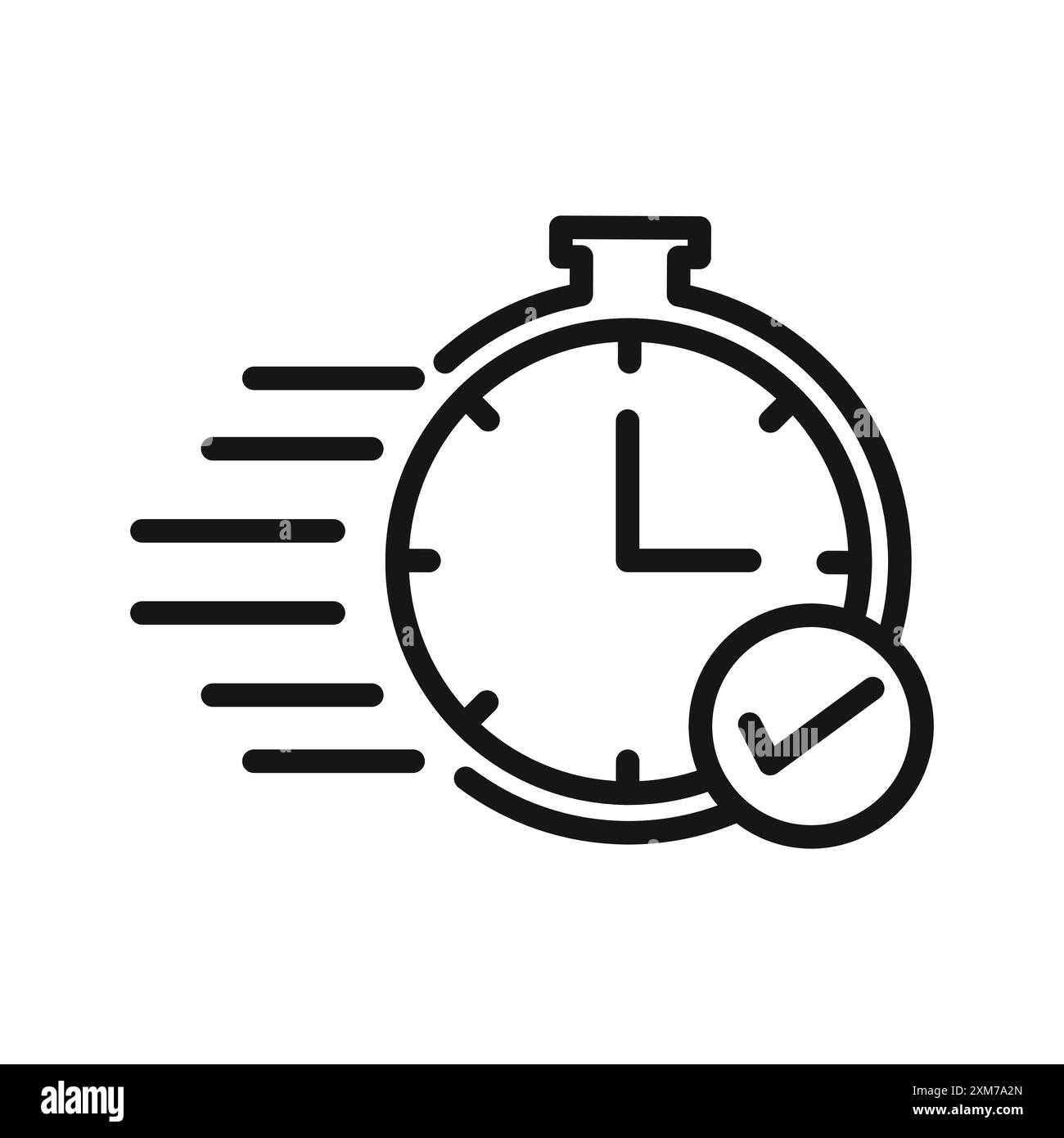 Quick approval icon Black line art vector in black and white outline ...