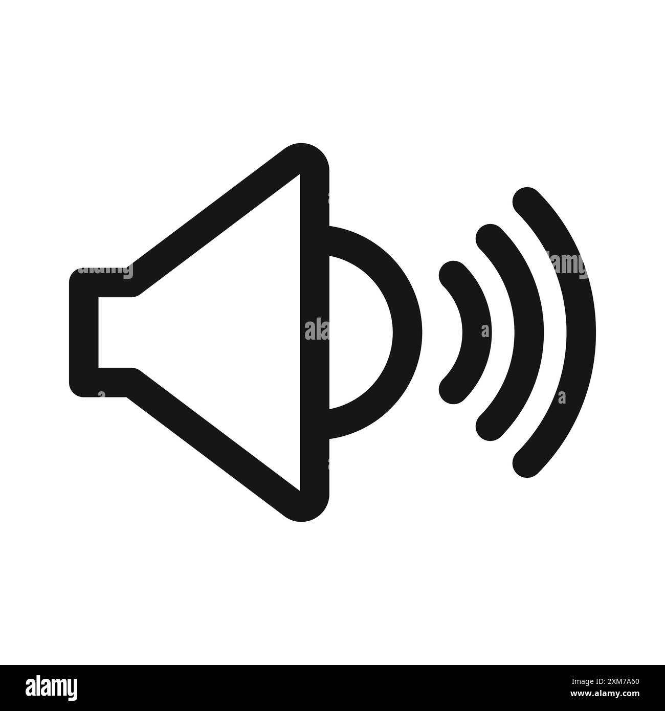 Speaker volume icon Black line art vector in black and white outline ...