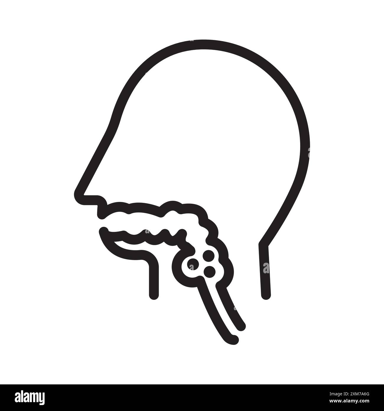 Swallowing Reflex Icon Black Line Art Vector In Black And White Outline Set Collection Sign