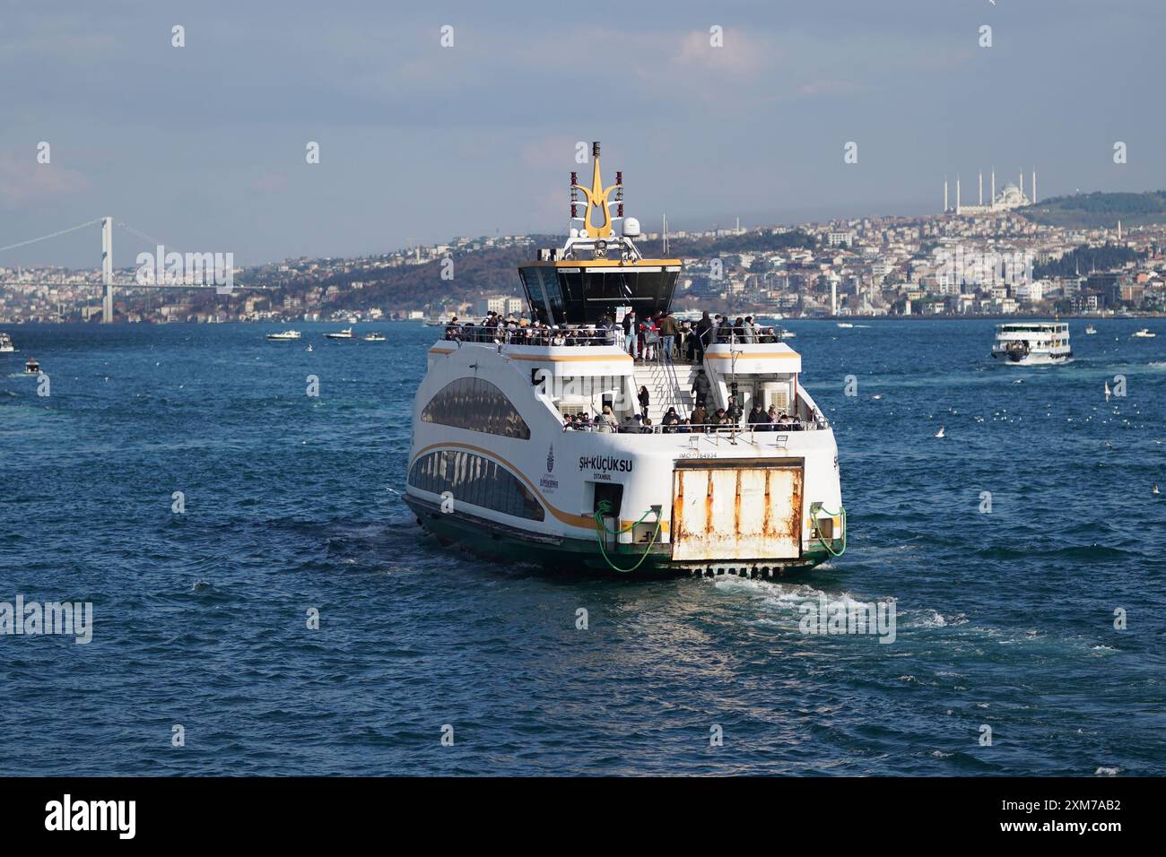 ISTANBUL, TURKIYE - FEBRUARY 03, 2024: Sehir Hatlari ferry in Bosphorus ...