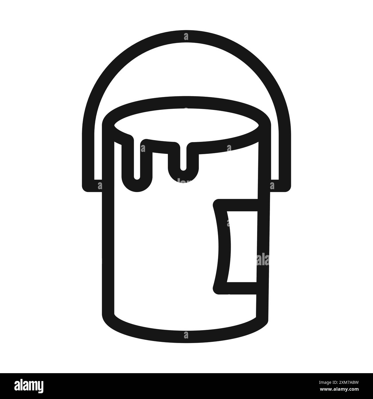 paint bucket icon Black line art vector in black and white outline set ...