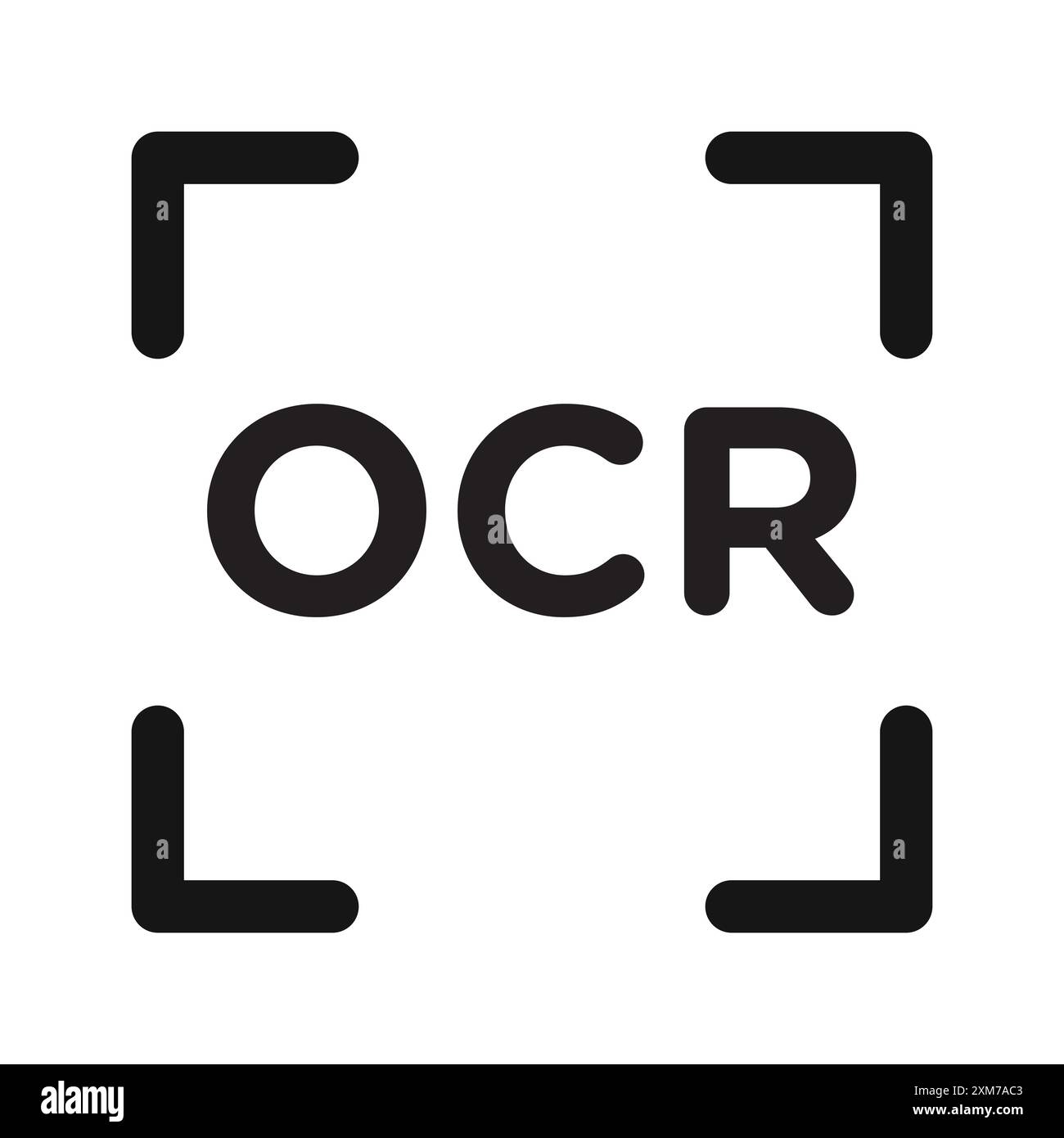 OCR icon Black line art vector in black and white outline set collection sign Stock Vector Image ...