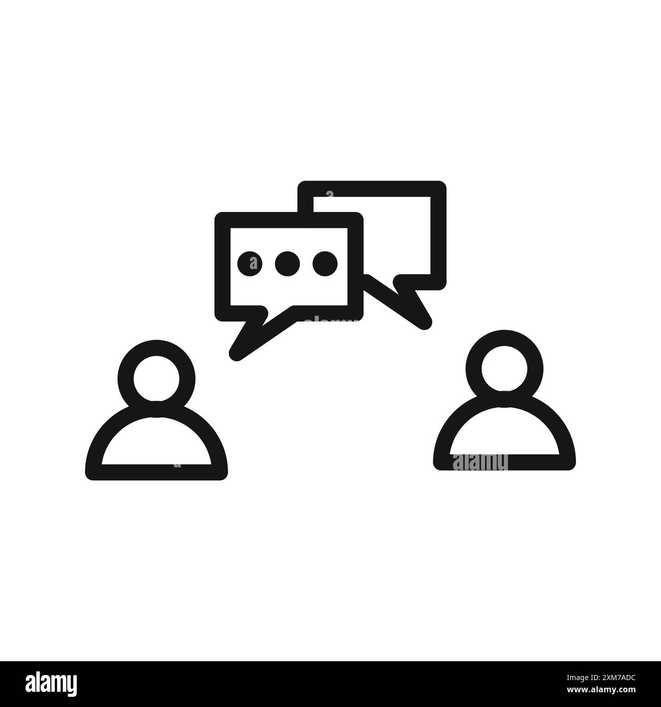 Person conversation icon (2) Black line art vector in black and white ...