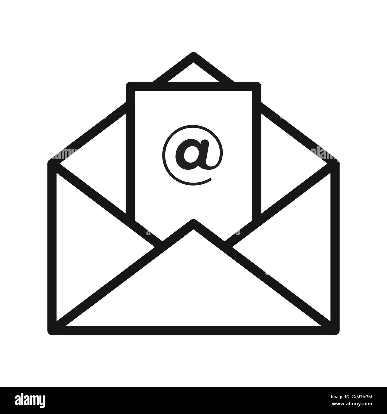 Mail message icon Black line art vector in black and white outline set ...