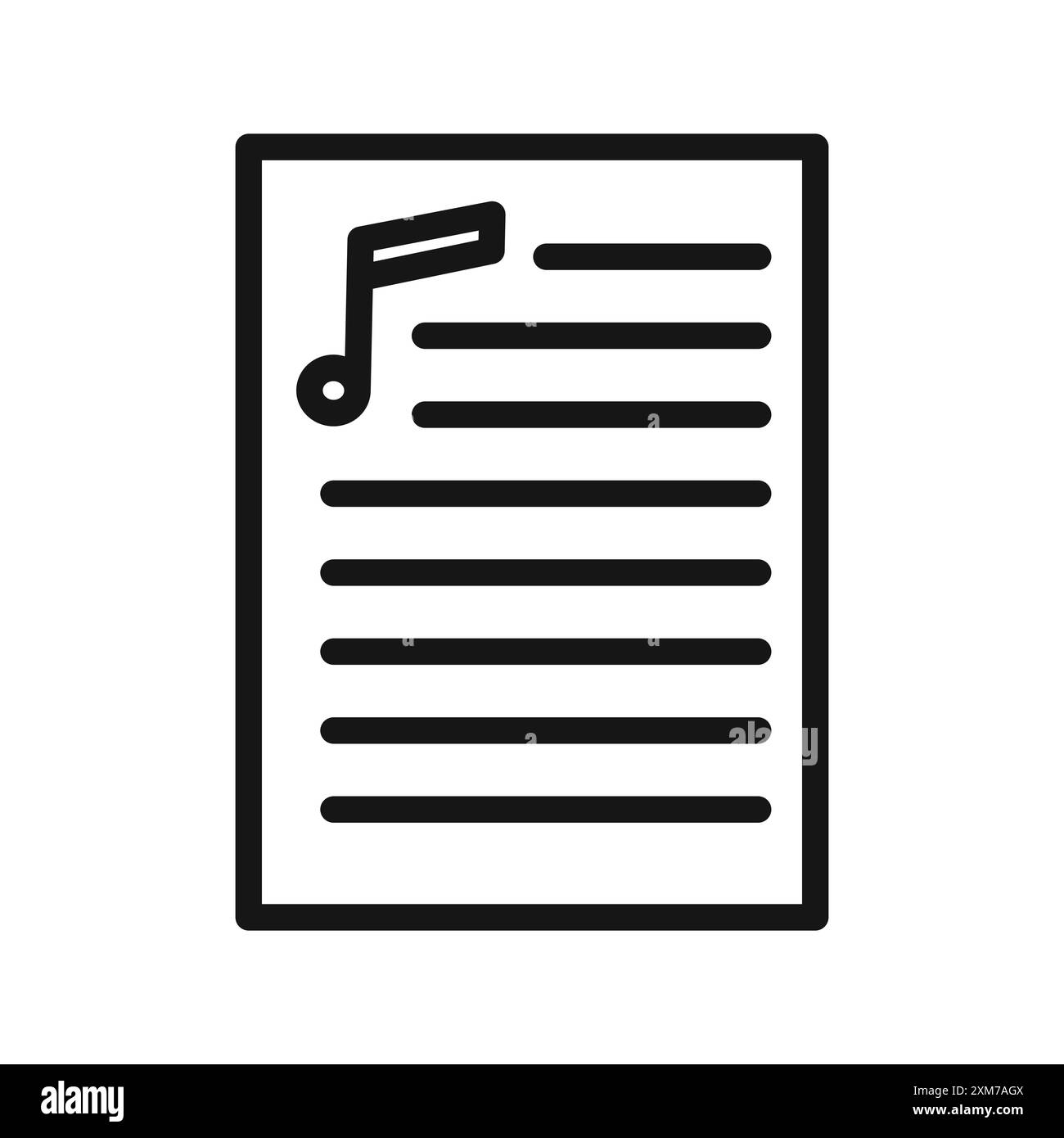 Lyrics icon Black line art vector in black and white outline set ...