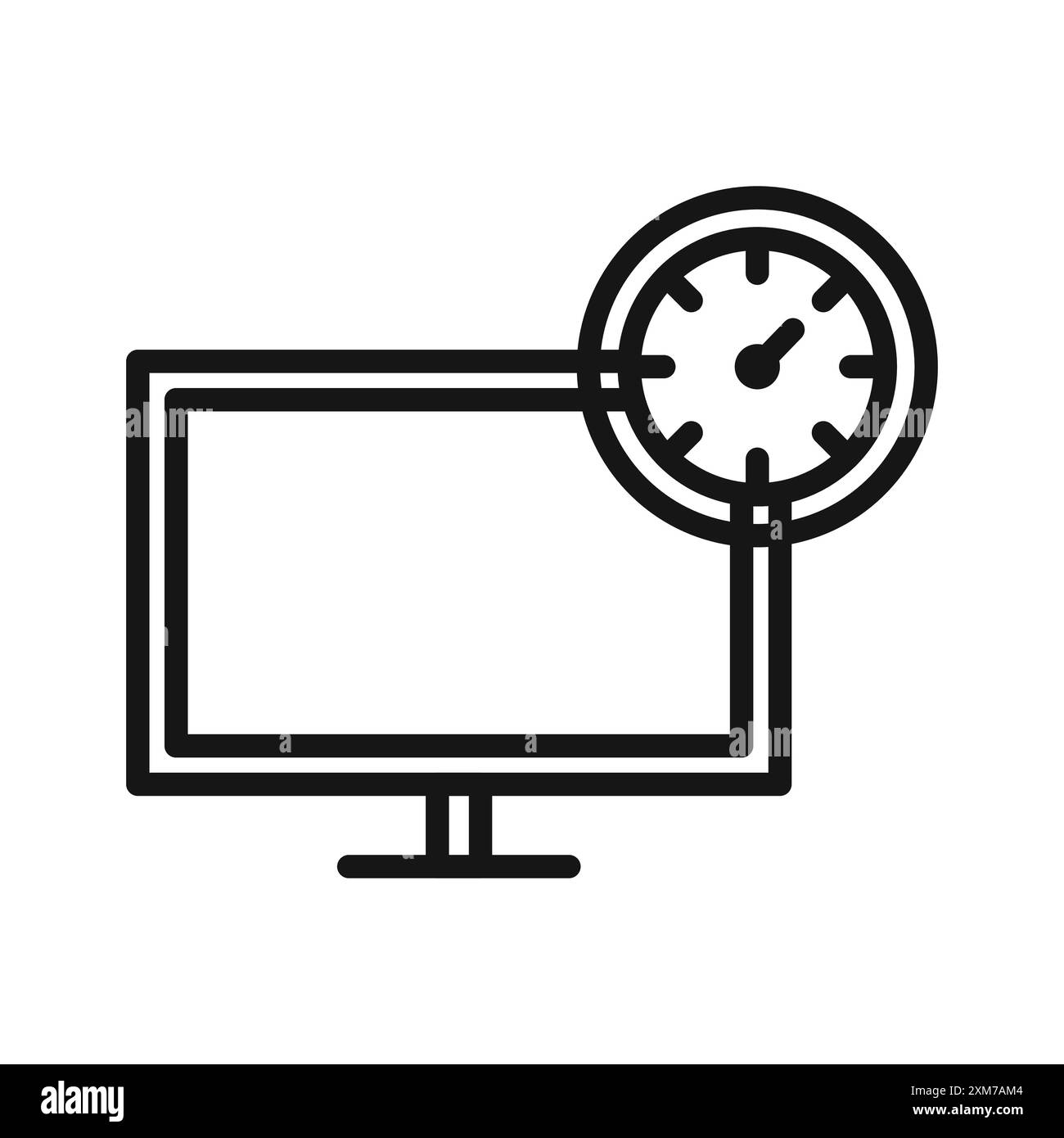 Network speed test icon Black line art vector in black and white ...