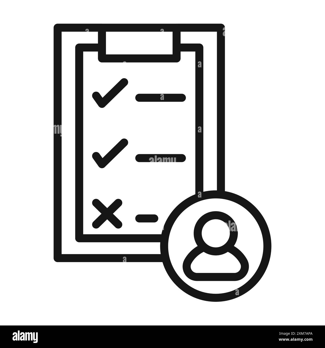 Personal Assessment icon Black line art vector in black and white ...
