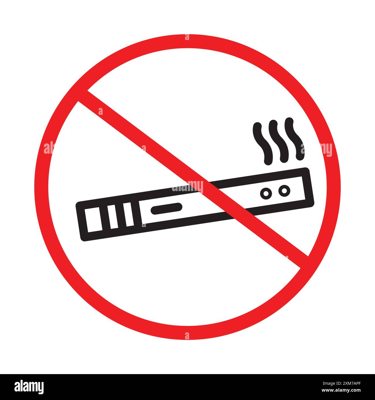 No Electronic Vaping icon Black line art vector in black and white outline set collection sign ...