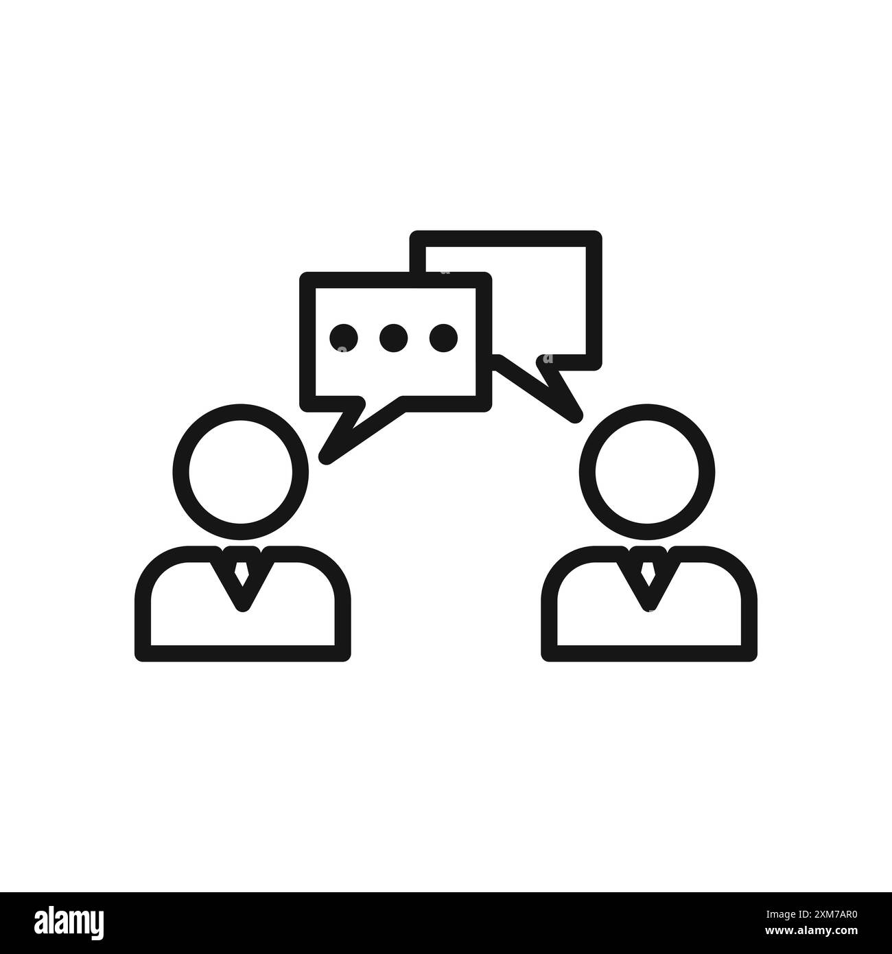 Person conversation icon Black line art vector in black and white ...