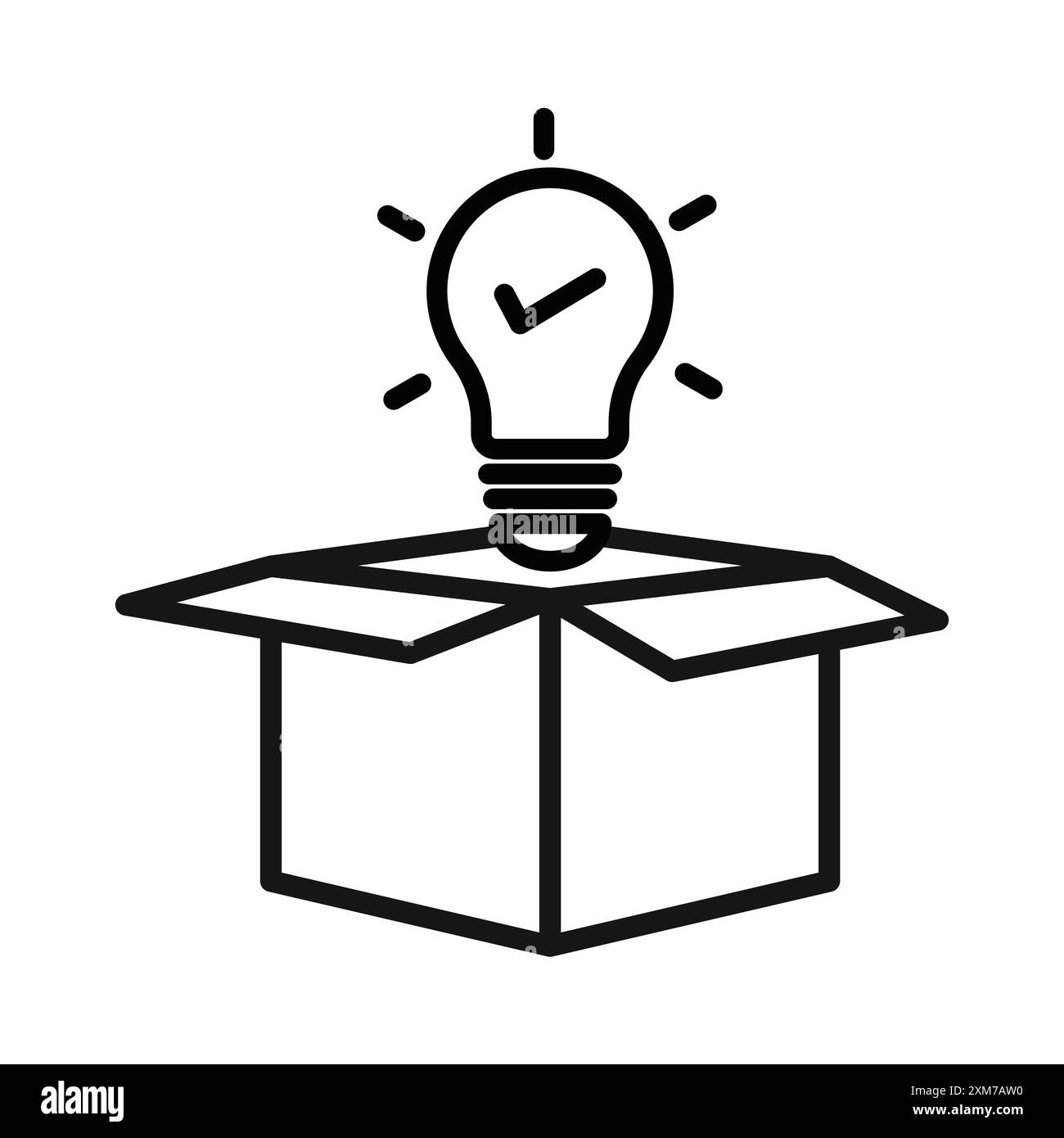 Think out of box idea icon Black line art vector in black and white ...