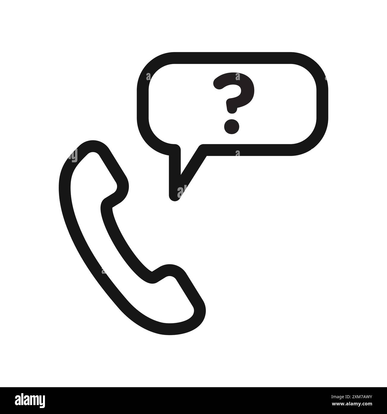Support call service icon Black line art vector in black and white ...