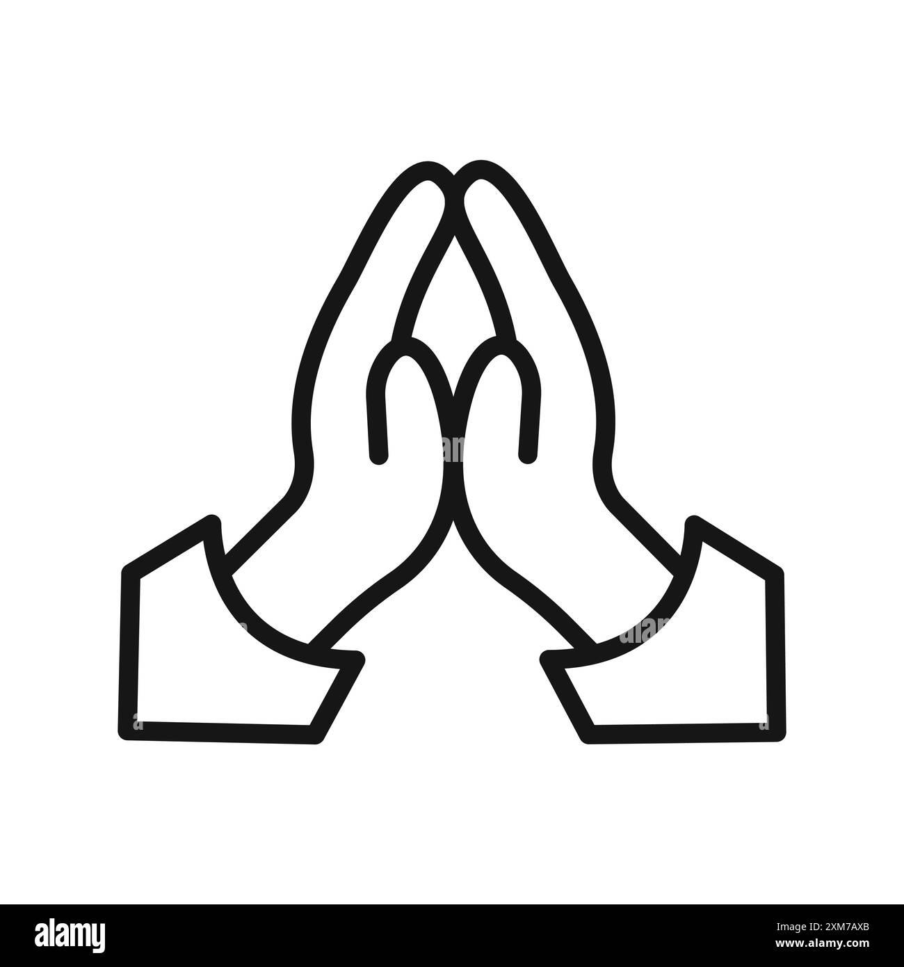 Pray icon Black line art vector in black and white outline set ...