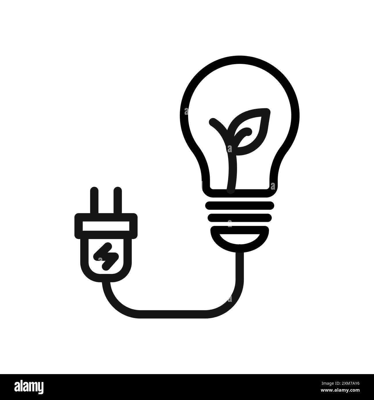 Sustainable ecological energy icon Black line art vector in black and ...