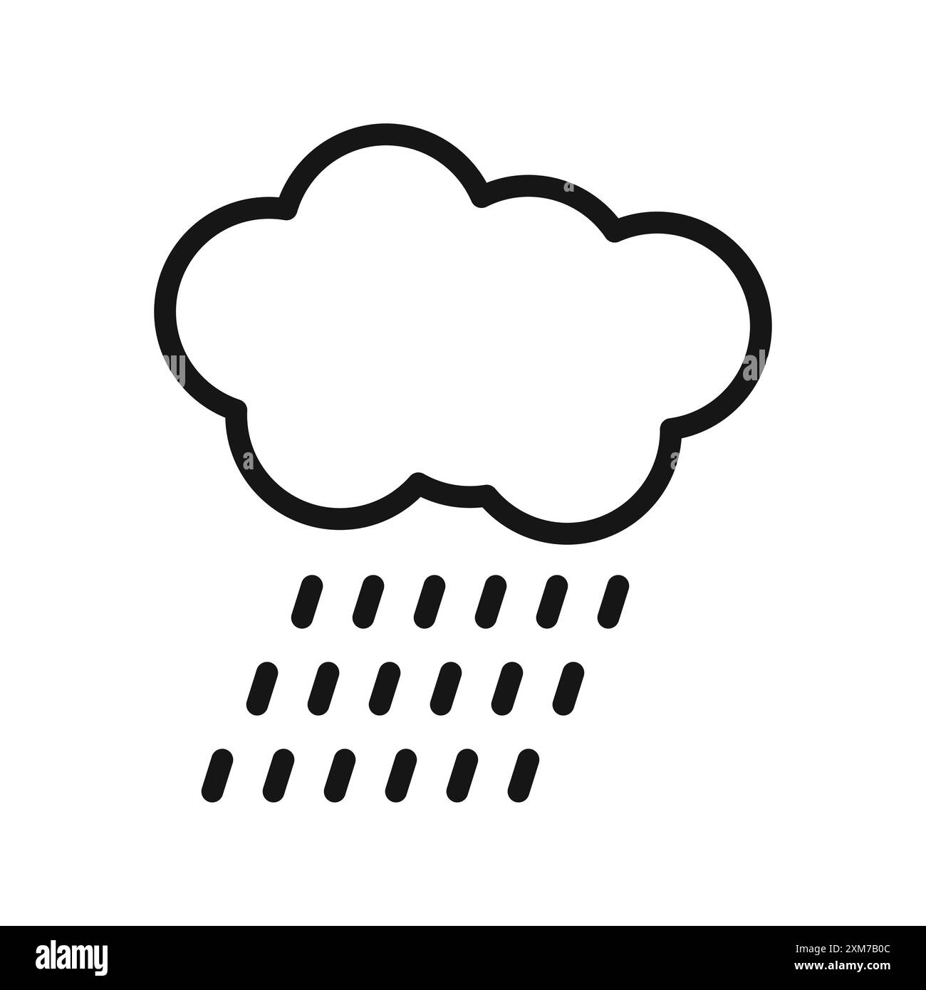 Rain icon Black line art vector in black and white outline set ...